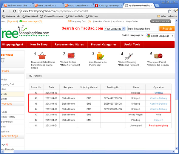 How to Track Parcel & Confirm Delivery - FreeShoppingChina.com